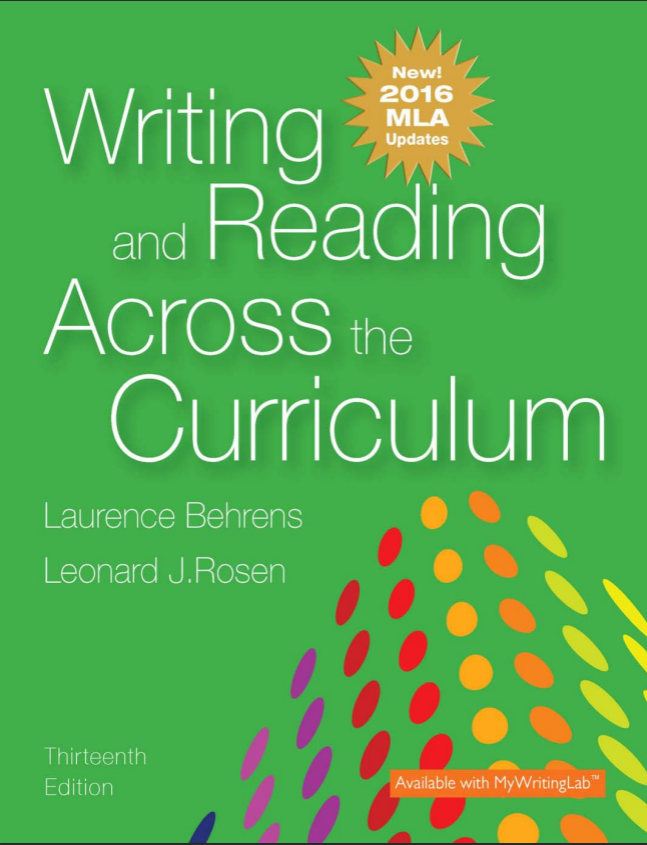 Writing and Reading Across the Curriculum, MLA Update Edition 13th ...